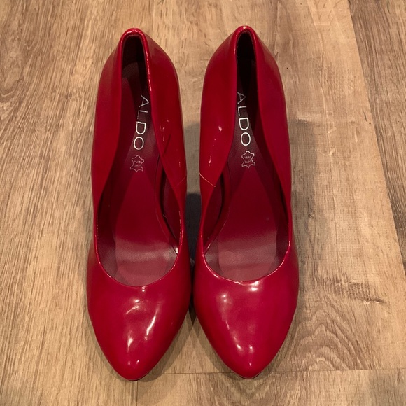 Aldo | Shoes | Aldo Red Patent Leather Heel | Poshmark